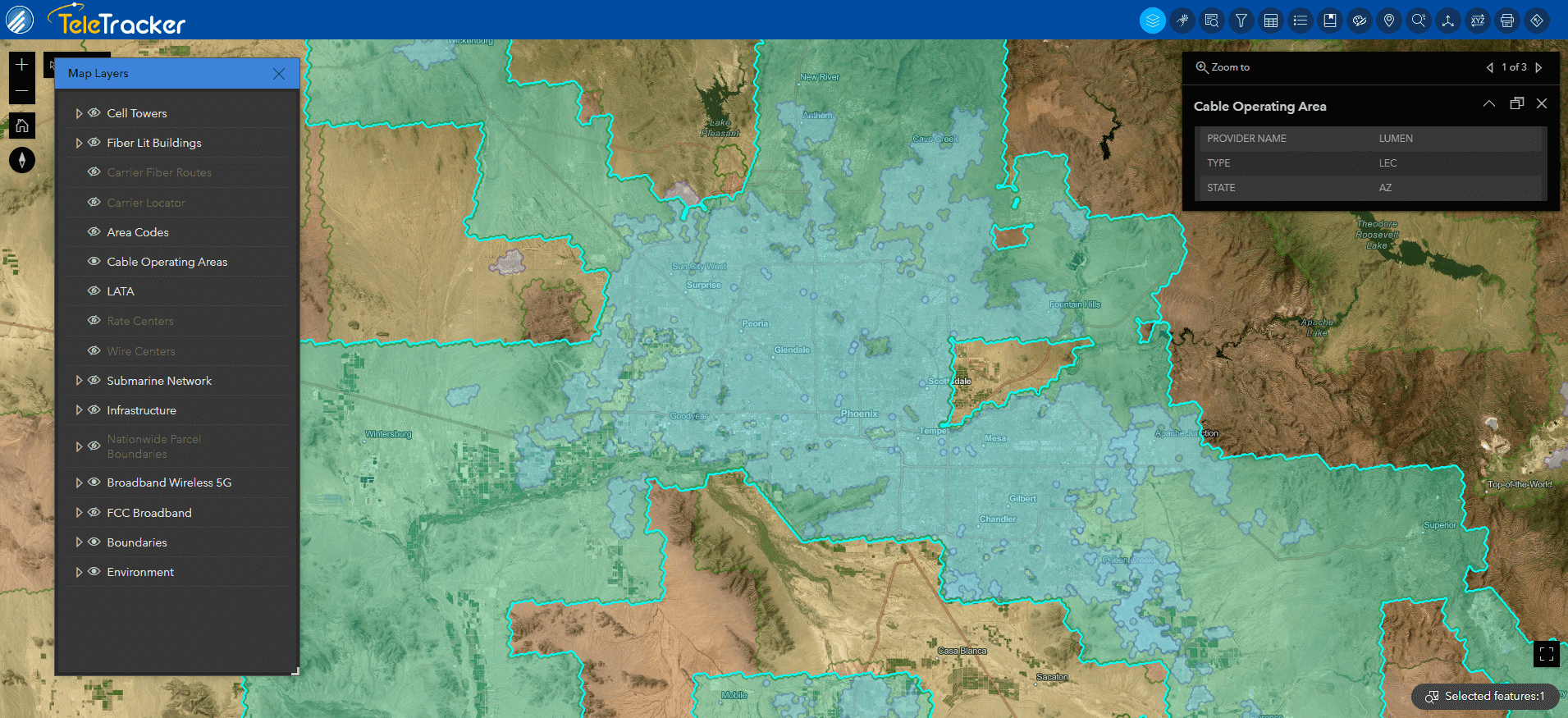Cable Operating Areas | GeoTel